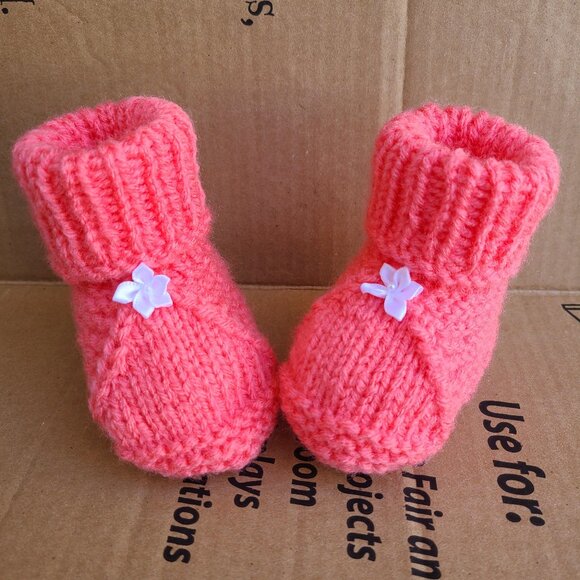 Handmade | Shoes | Cute Baby Booties Knit Baby Boots Baby Shower ...